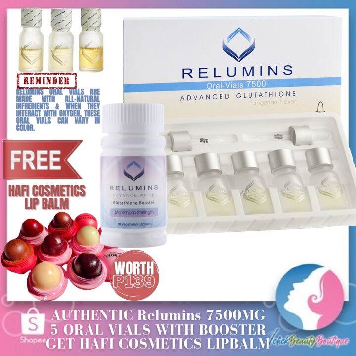 Relumins Advanced Glutathione Oral Vials 7500mg W/ Booster | Lazada PH
