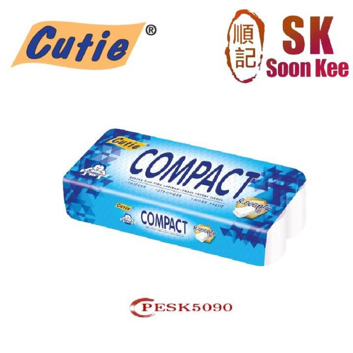 Cutie Compact Tissue Roll (Blue)2ply 1.3kg 10 Rolls | Lazada