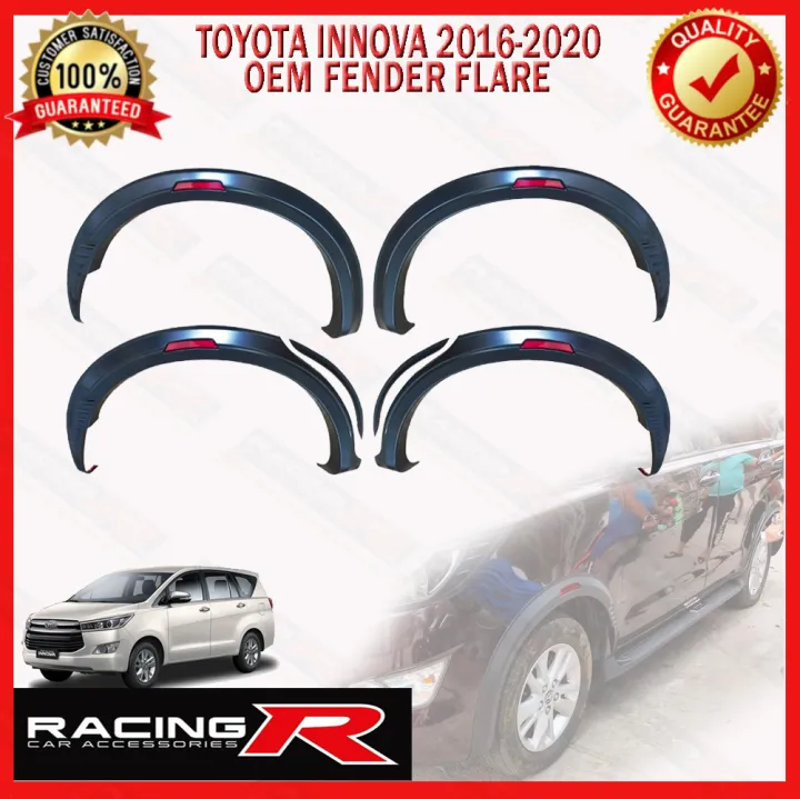 Toyota Innova 2016 to 2022 Slim wheel arch Fender flares with Red ...