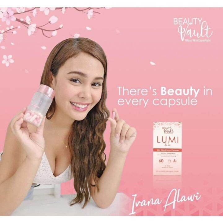 Original Effective Lumi Glow 24H Glutathione Capsules (60capsules) by Beauty Vault For Whitening ...
