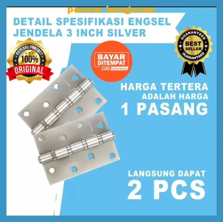 ENGSEL JENDELA 3 INCH SILVER - ENGSEL PINTU RUMAH 3 INCH - ENGSEL ...
