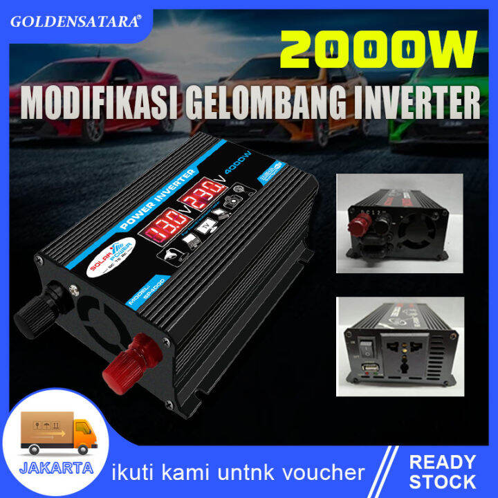 Inverter Frekuensi Tinggi 4000W 3000W, Inverter Gelombang Sinus Murni 2000W Daya Puncak 4000W ...