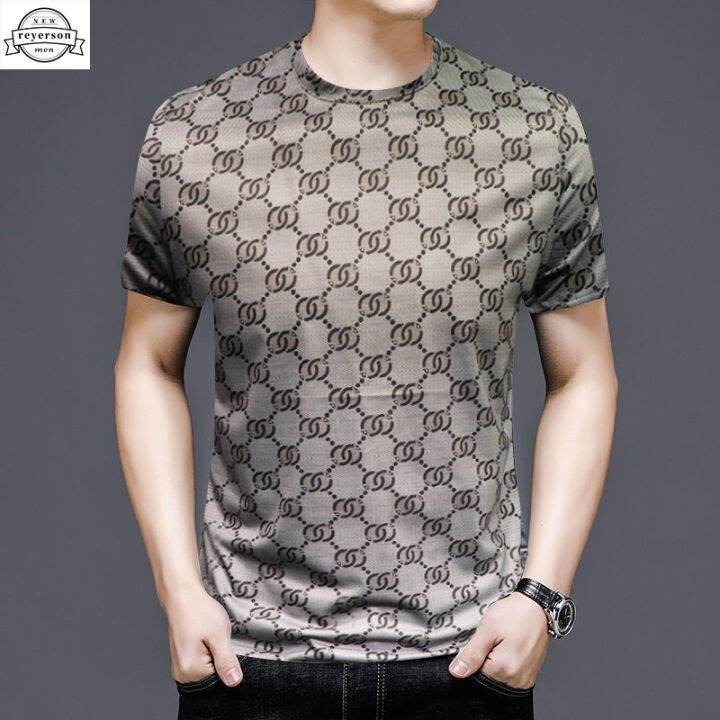 REYERSON เสื้อยืดผู้ชายพิมพ์ลายลำลองสไตล์ยุโรป | Lazada.co.th