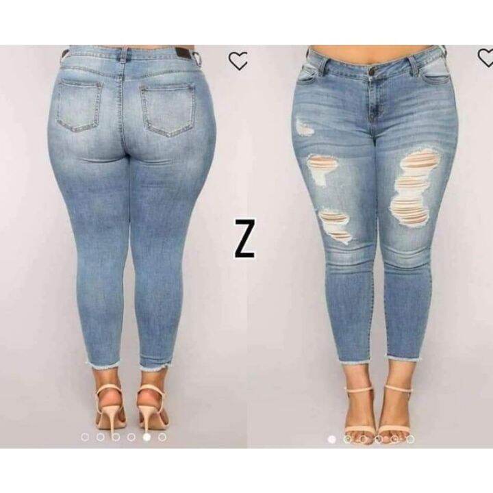 AUGUST JEANS Code 999plus size highwaist jeans stretch | Lazada PH