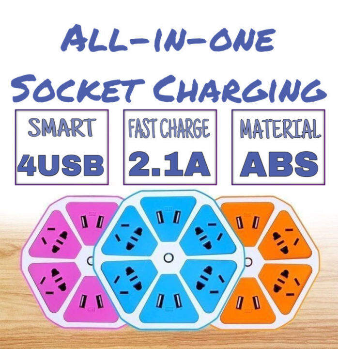 Multipurpose 4 Gang Power Outlet Extension with USB Hub Power Socket ... Multipurpose 4 Gang Power Outlet Extension with USB Hub Power Socket ...