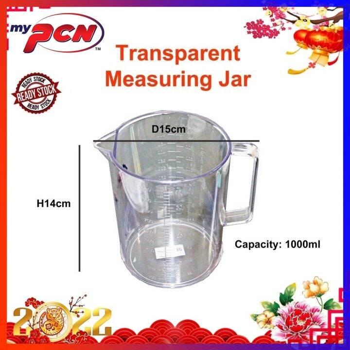 PCN AS Measuring Jug 1L/ Transparent Arcylic Plastic Measuring Jar With ...
