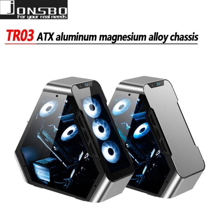 JONSBO TR03 ATX Mid Tower Computer Case Triangular Heteroclite Aluminum ...
