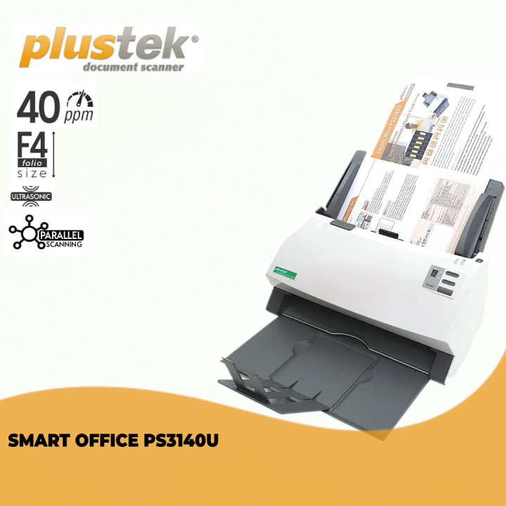 Scanner Plustek SmartOffice PS3140U ADF - 40 Lembar/Menit - (A4/Legal/Folio) | Lazada Indonesia