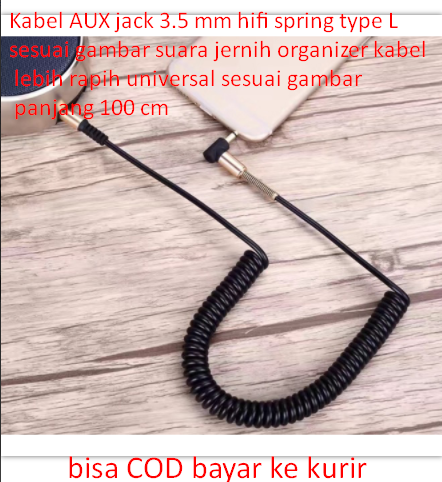 Kabel AUX jack 3.5 mm hifi spring type L sesuai gambar suara jernih ...