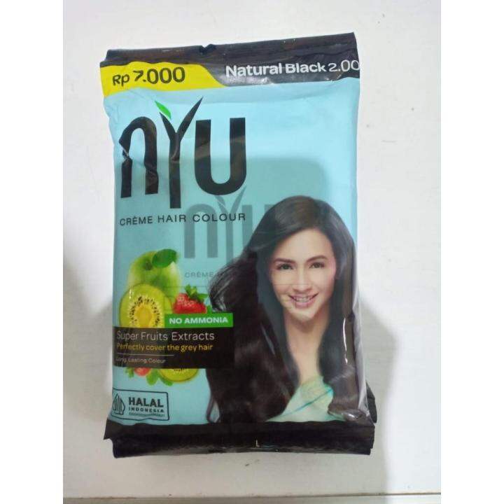 [EDISI BARU] NYU Creme Hair Color Sachet Natural Black | Lazada Indonesia