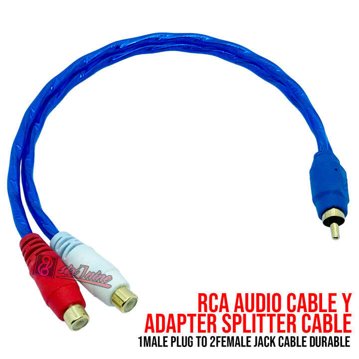 High Quality RCA Audio Cable Y Adapter Splitter 1 Male Plug to 2 Female ...