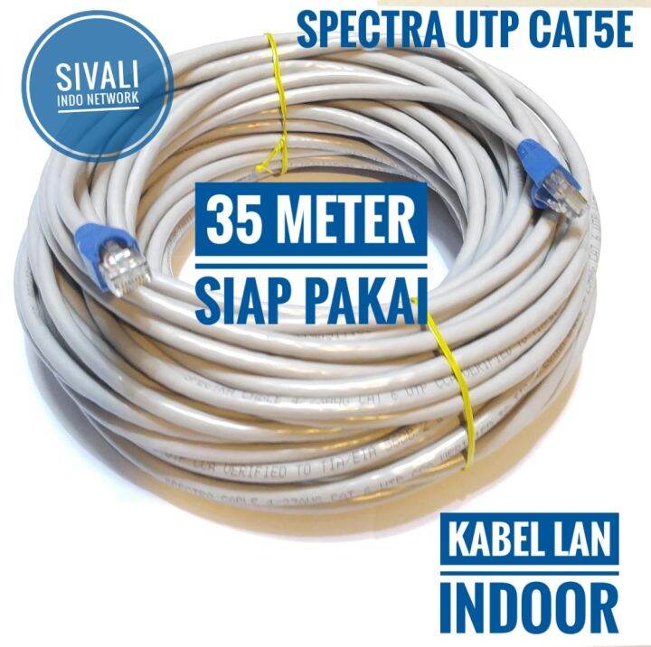 35 METER SPECTRA KABEL LAN UTP CAT5E INDOOR SIAP PAKAI [SUDAH CRIMPING ...