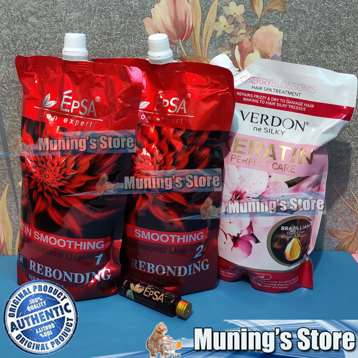4in1 Epsa Keratin Smoothing Rebonding 1250ml SET (1&2) With Verdon ...