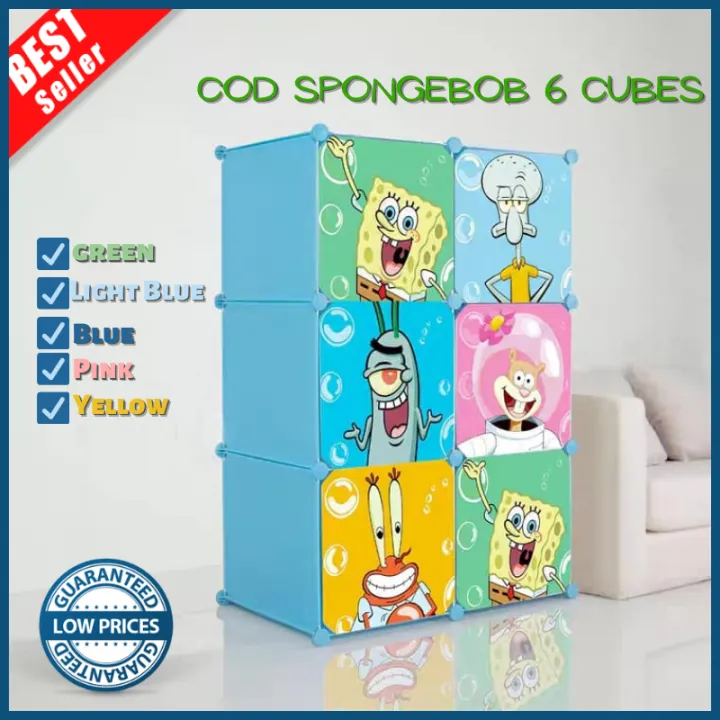 COD SPONGEBOB 6 CUBES DIY STORAGE CABINET WARDROBE SPACE SAVER ...