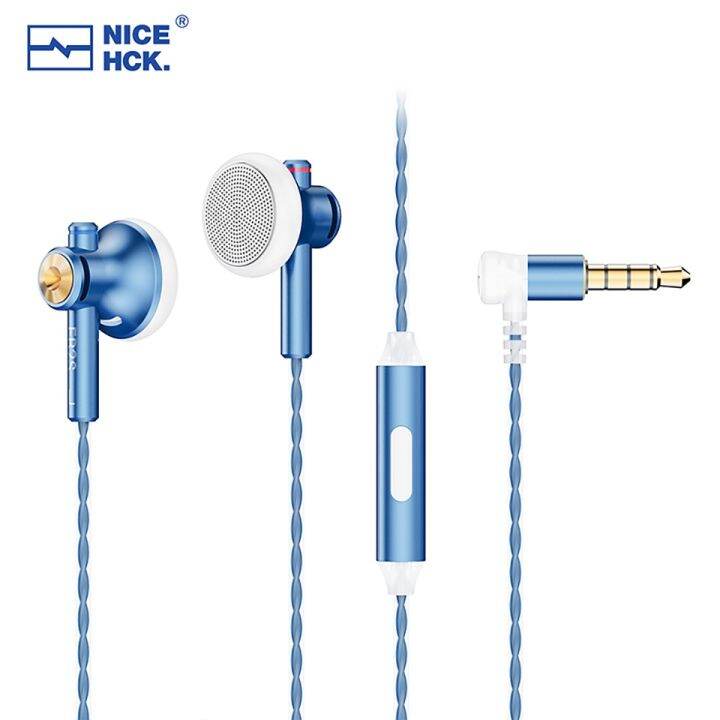 NiceHCK EB2S PRO 3.5mm Plug with Mic Flat-Head Earbud HIFI Wired ...