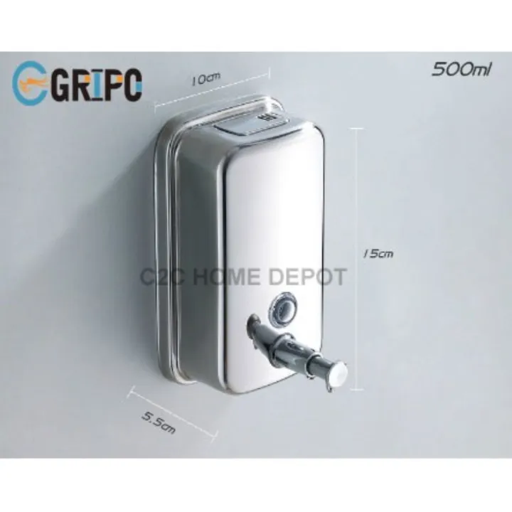 GRIPO SUS304 stainless soap shampoo dispenser (GR31058) | Lazada PH