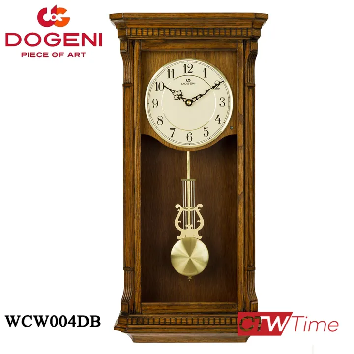 DOGENI Wooden Wall Clocks นาฬิกาแขวนไม้ รุ่น WCW004DB (สีน้ำตาล) | Lazada.co.th