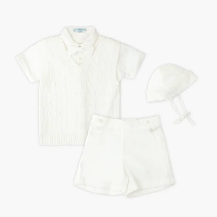 Periwinkle Baby Boy Venturio Christening White Baptismal Attire In ...