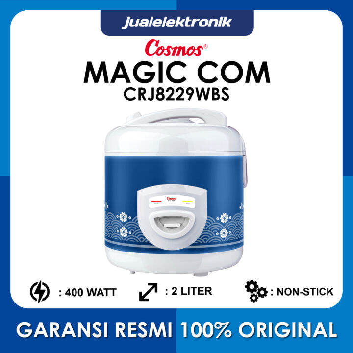 Cosmos CRJ8229WBS Magic Com 2 Liter Nonstick White Blue-Penanak Nasi ...