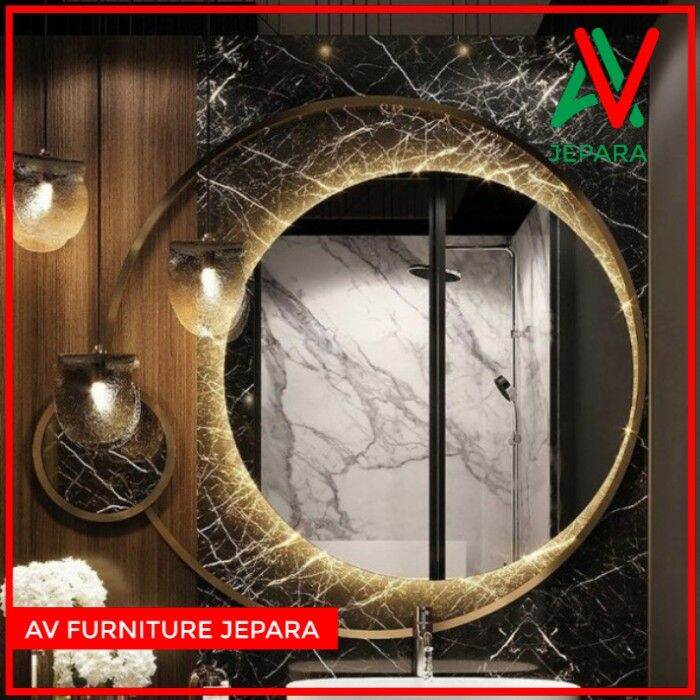 CERMIN DINDING BESAR BULAT CERMIN KAMAR MANDI BESI CERMIN LAMPU LED ...