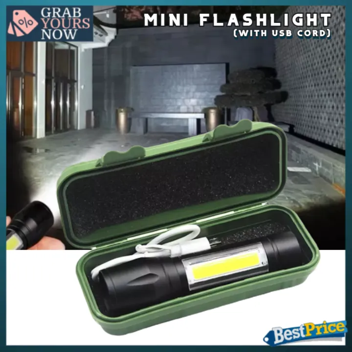 GRB Mini Rechargeable Flashlight with USB Cord in a Box | Waterproof ...