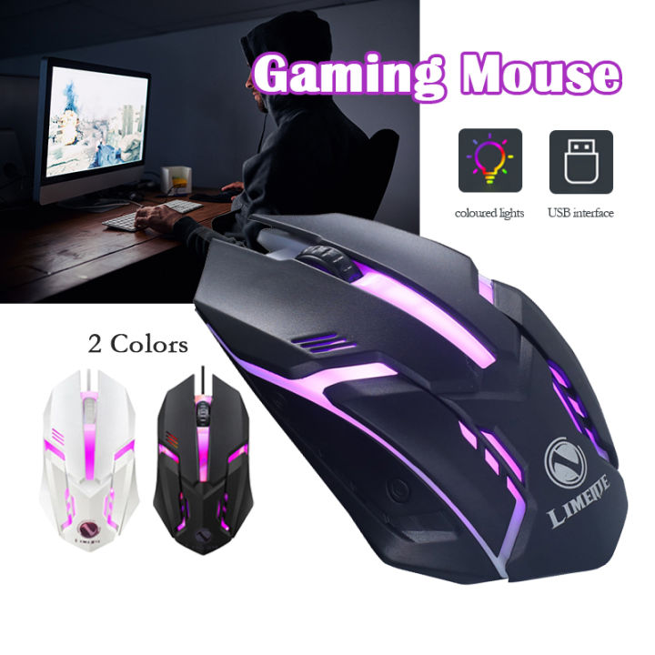 Rainbow Gaming Mouse Wired LED Backlight Colorful for PC & Laptop Home ...