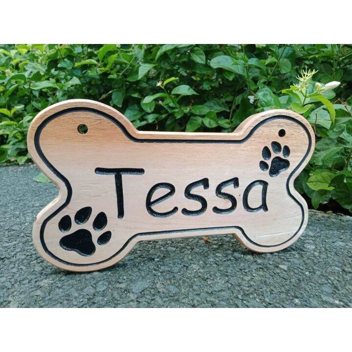CUTE PET NAME/DOG NAME PLATE/WOOD SIGNAGE/PET HOUSE SIGNAGE | Lazada PH