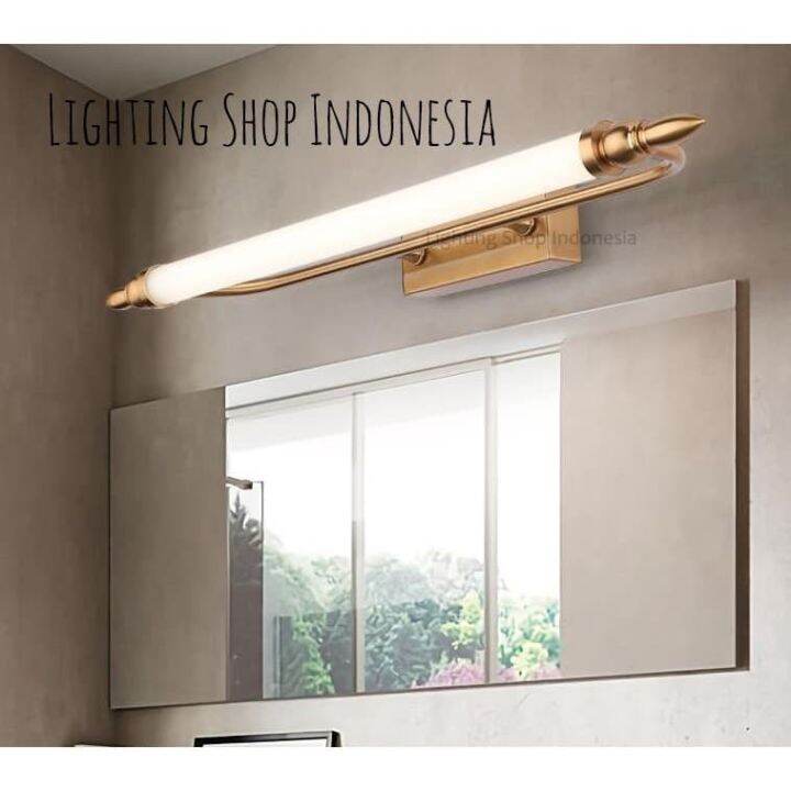 Lampu dinding wastafel body gold LED 11watt 65cm mirror light | Lazada ...
