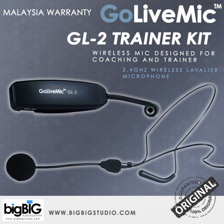 GoLive Mic Wireless Microphone GL-2 Trainer Kit untuk coach, livestream ...