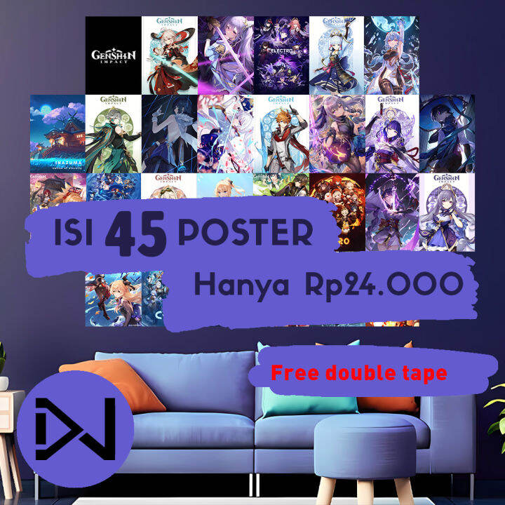 POSTER GENSHIN IMPACT IS 45pcs| POSTER DINDING GAME | POSTER ART PAPER ...
