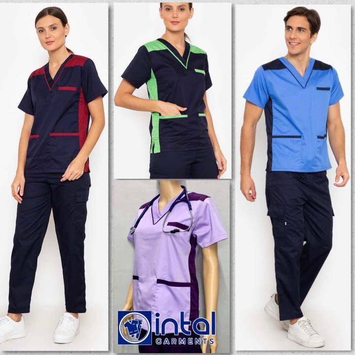 INTAL SCRUBSUIT 09 CARGO 6-Pocket Pants Premium Quality V-Neck Unisex ...