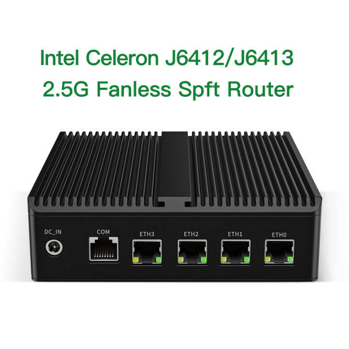 G30W Fanless Mini PC Firewall Appliance Celeron J6412 J6413 4x2.5GE ...