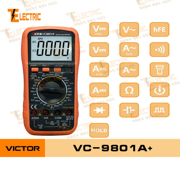 [HCM]Victor VC - 9801A+ Đồng Hồ Đo Điện Đo Tụ Điện Victor VC 9801 | Lazada.vn
