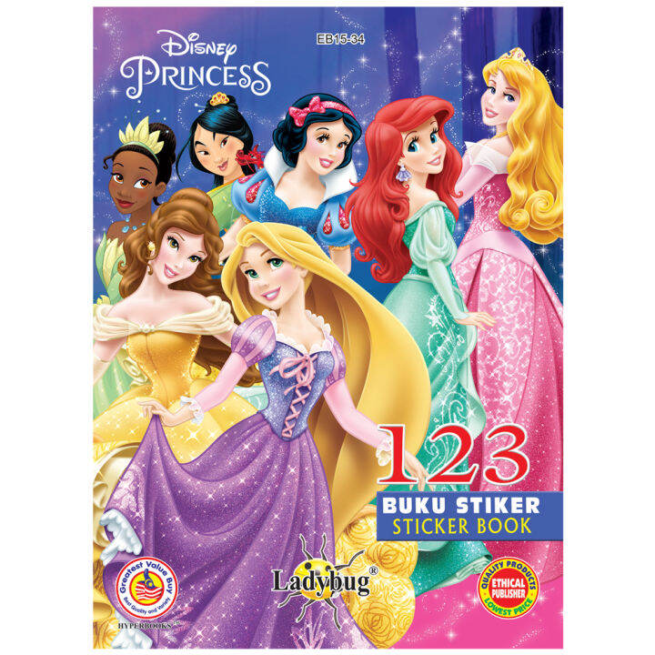Disney Princess 123 Sticker Book 16 Pages B5 Size EB15 - 34 | Lazada