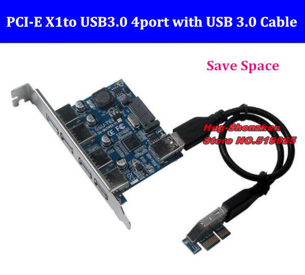 DEBROGLIE Super Speed PCIe PCIE X1 to USB3.0 4port Card with USB 3.0 ...