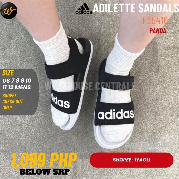 ORIGINAL ADIDAS ADILETTE SANDALS BLACK/WHITE F35416 | Lazada PH