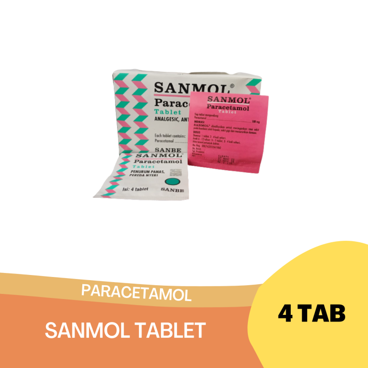 SANMOL TABLET 1 STRIP ISI 4 TAB | Lazada Indonesia