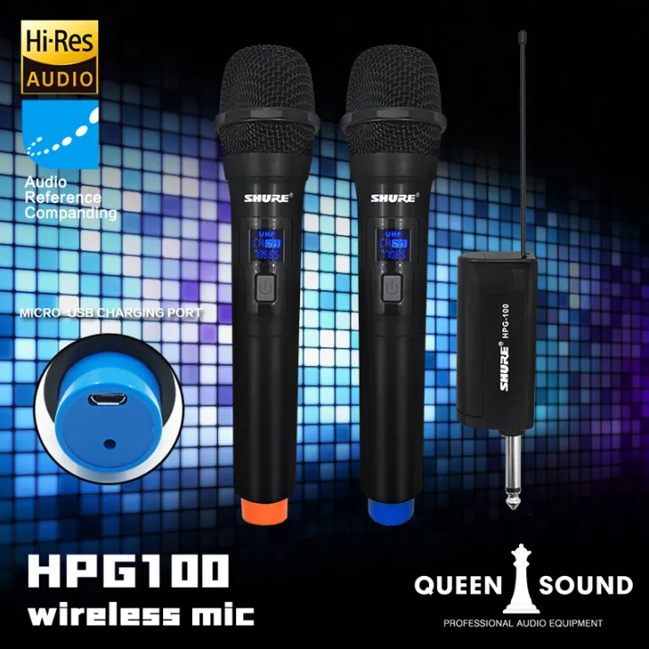 SHURE HPG-100 Wireless Microphone UHF Dual Handheld Microphone Wireless ...