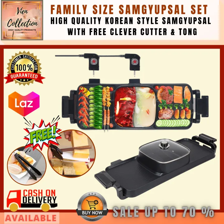 Vien Collection Jumbo Size Samgyupsal Rectangle Grill with FREE Meat ...