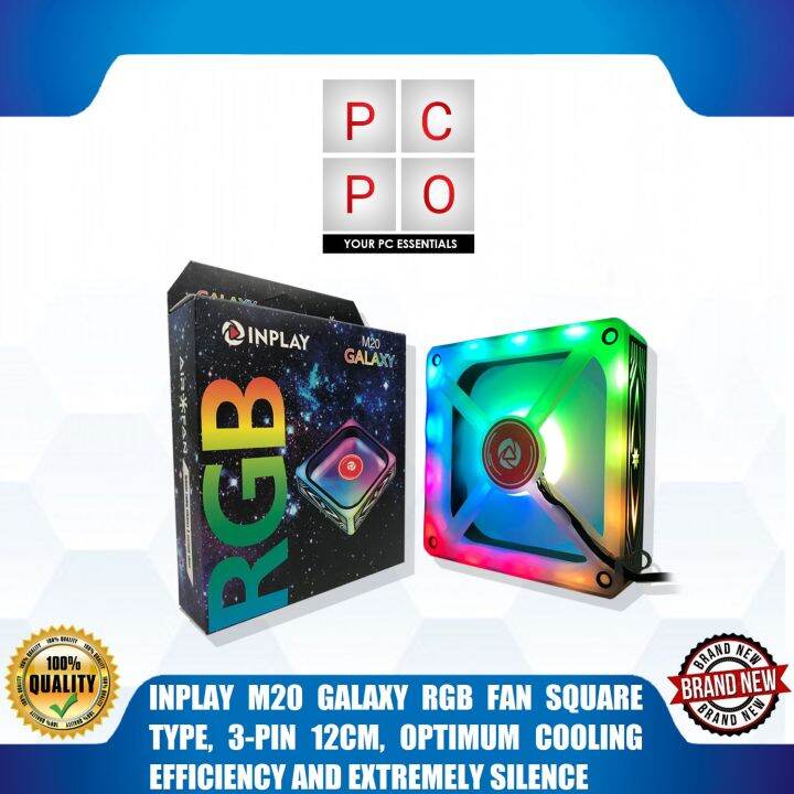 INPLAY M20 GALAXY RGB FAN SQUARE TYPE, 3-PIN 12CM, OPTIMUM COOLING ...
