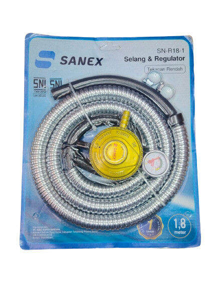 Selang & Regulator Gas SNI Sanex SN-R18-1 / Selang Gas 1.8 Meter ...