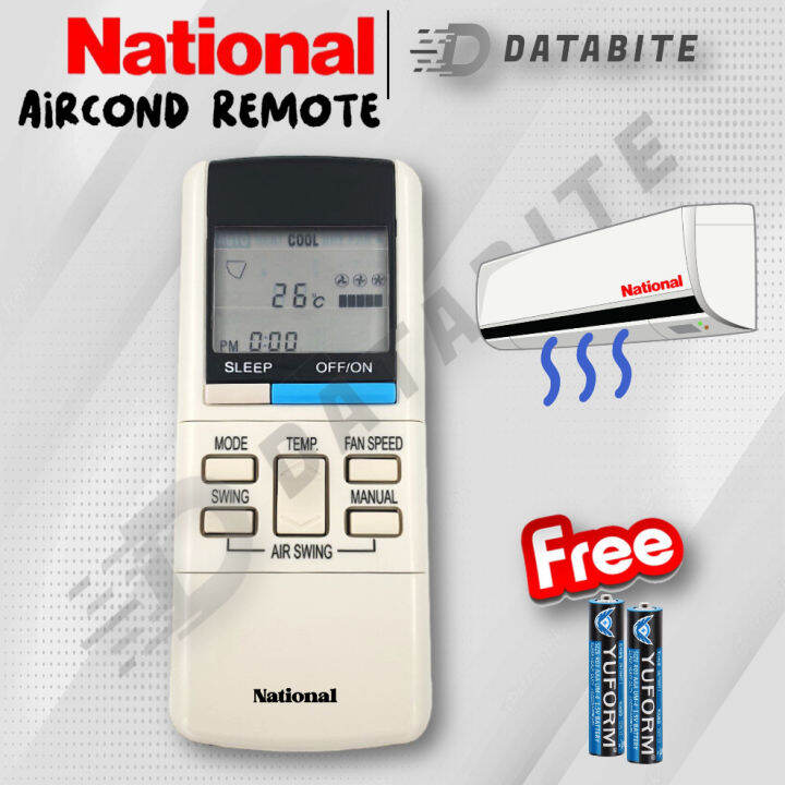 National Air Cond Conditioner Remote Control 75C598 Alat Kawalan Jauh ...