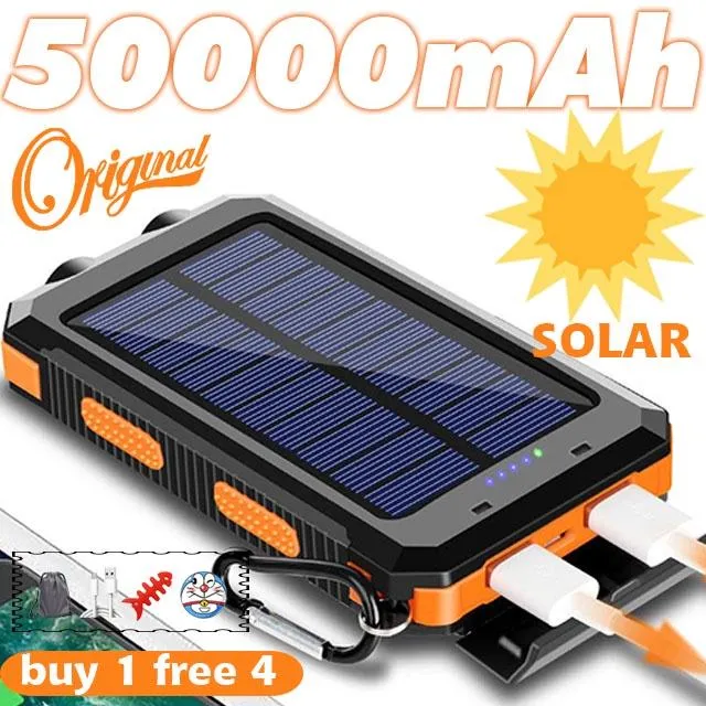 original 50000mAh Solar PowerBank waterproof compass PowerBank Strong ...