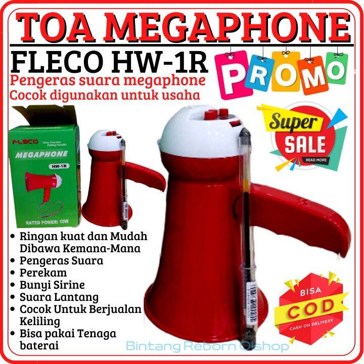 PROMO TERMURAH~TOA Megaphone Fleco HW-1R 10W Multifungsi - Toa kecil ...