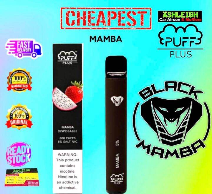 Puff bar Plus BLACK MAMBA Vape smoke vapers full set（800 Puffs) Disposable pod Device Electronic ...