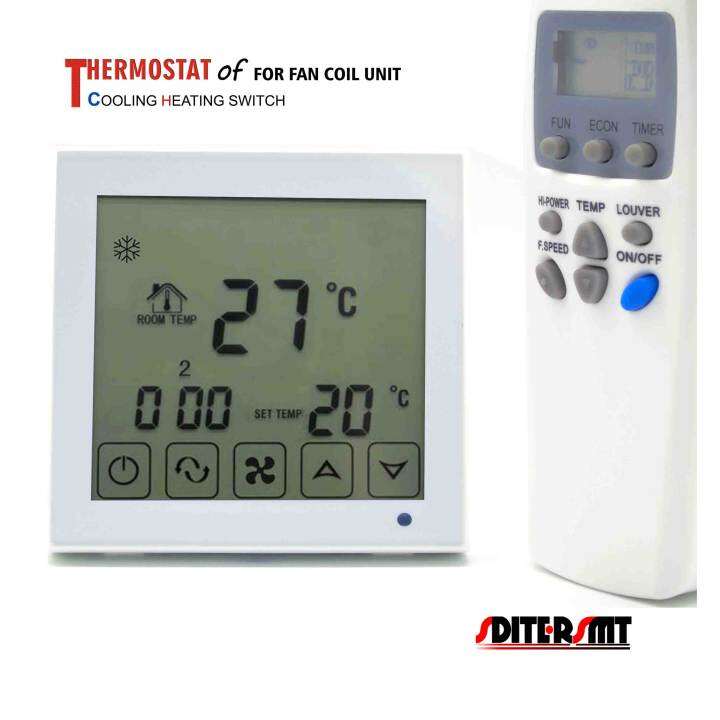 2 Fan Coil Thermostat Adjustable Digital Air Conditioner Temperature ...