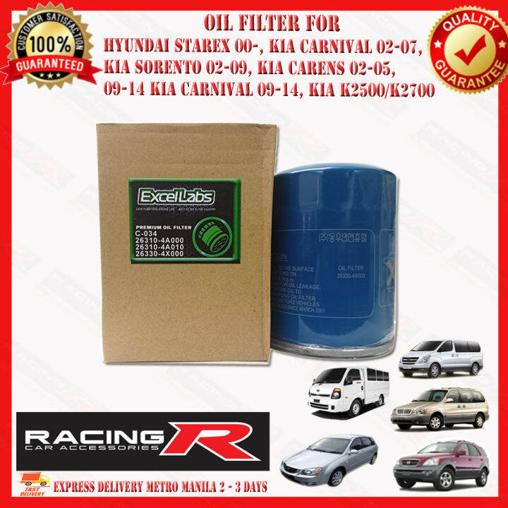 EXCELLABS OIL FILTER for Hyundai starex, kia carnival, sorento, carens ...