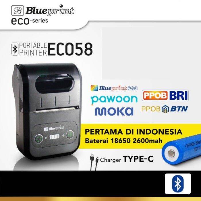 PRINTER THERMAL BLUEPRINT PORTABLE BLUETOOTH ECO SERIES [ECO58 ...