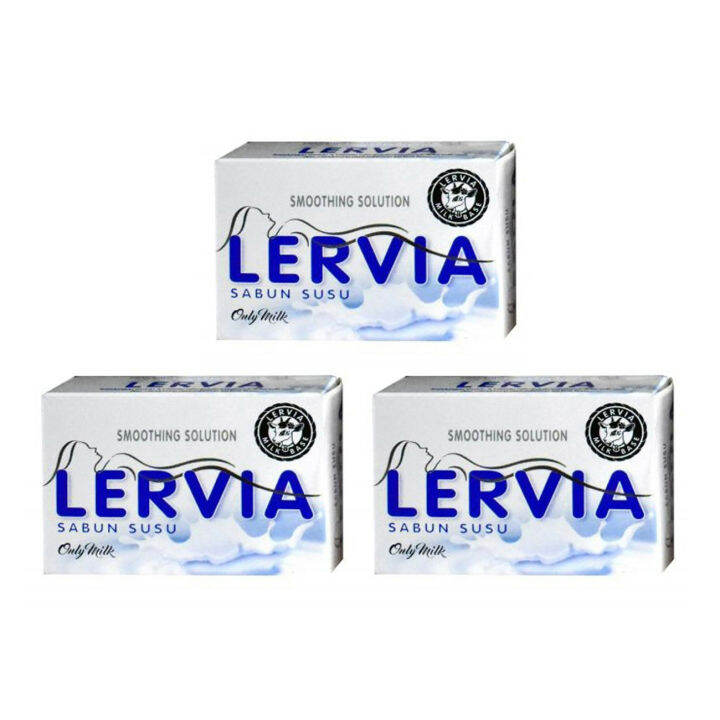 Isi 3pcs LERVIA Sabun Mandi Batang Barsoap Susu 90gr | Lazada Indonesia