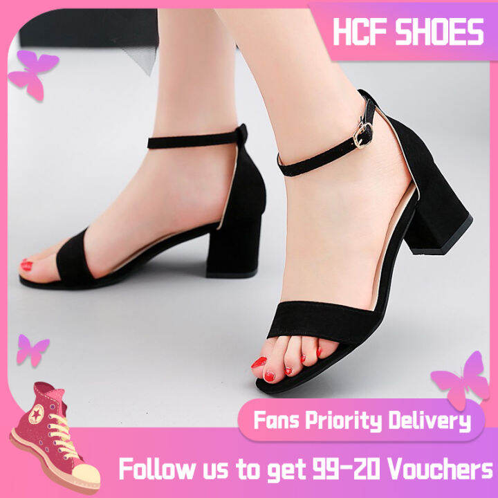 HCF Summer Women's High Heel Sandals For Women (5CM) Cutout Open Toe ...